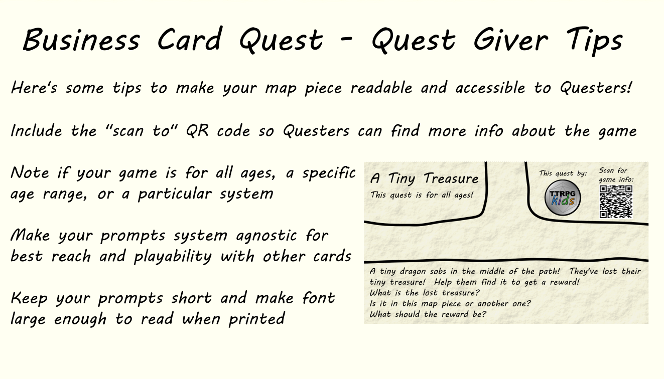 Welcome to the Business Card Quest! – TTRPGkids