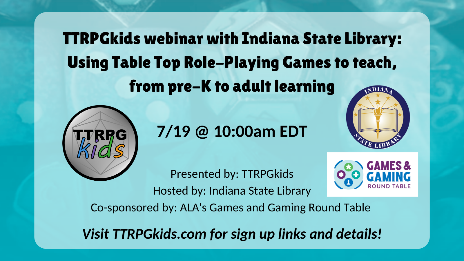TTRPGkids webinar with Indiana State Library: Using Table Top Role ...