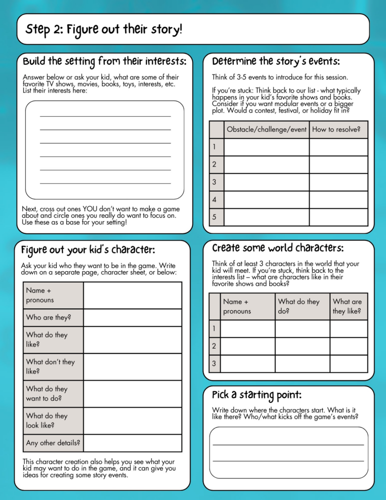 Making a tabletop RPG for your particular kid: a quick start step by ...